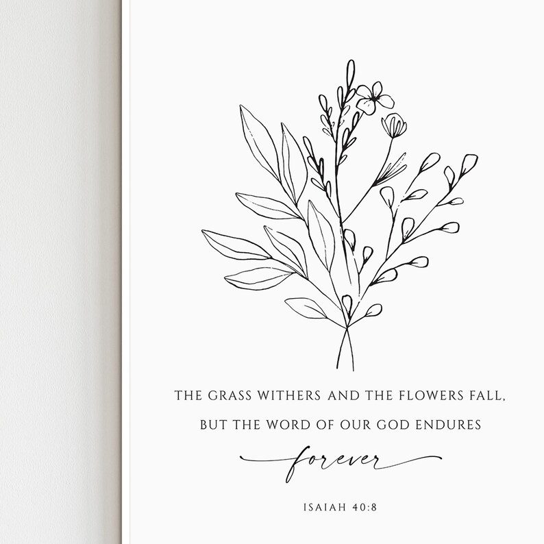 Isaiah 40:8 Bible Verse Wall Art Printable Scripture Christian - Etsy