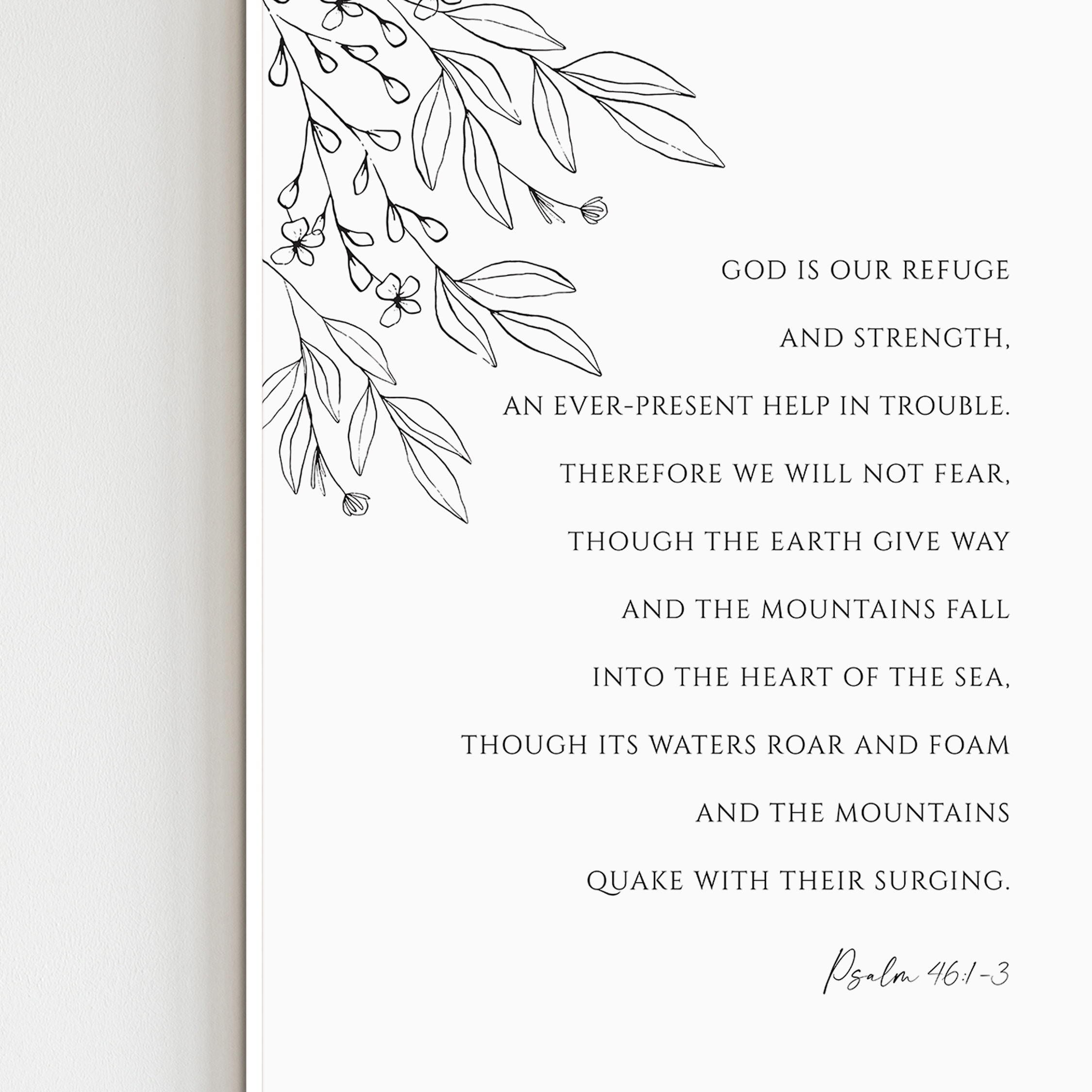 Psalm 46:1-3 Bible Verse Wall Art Printable Scripture - Etsy