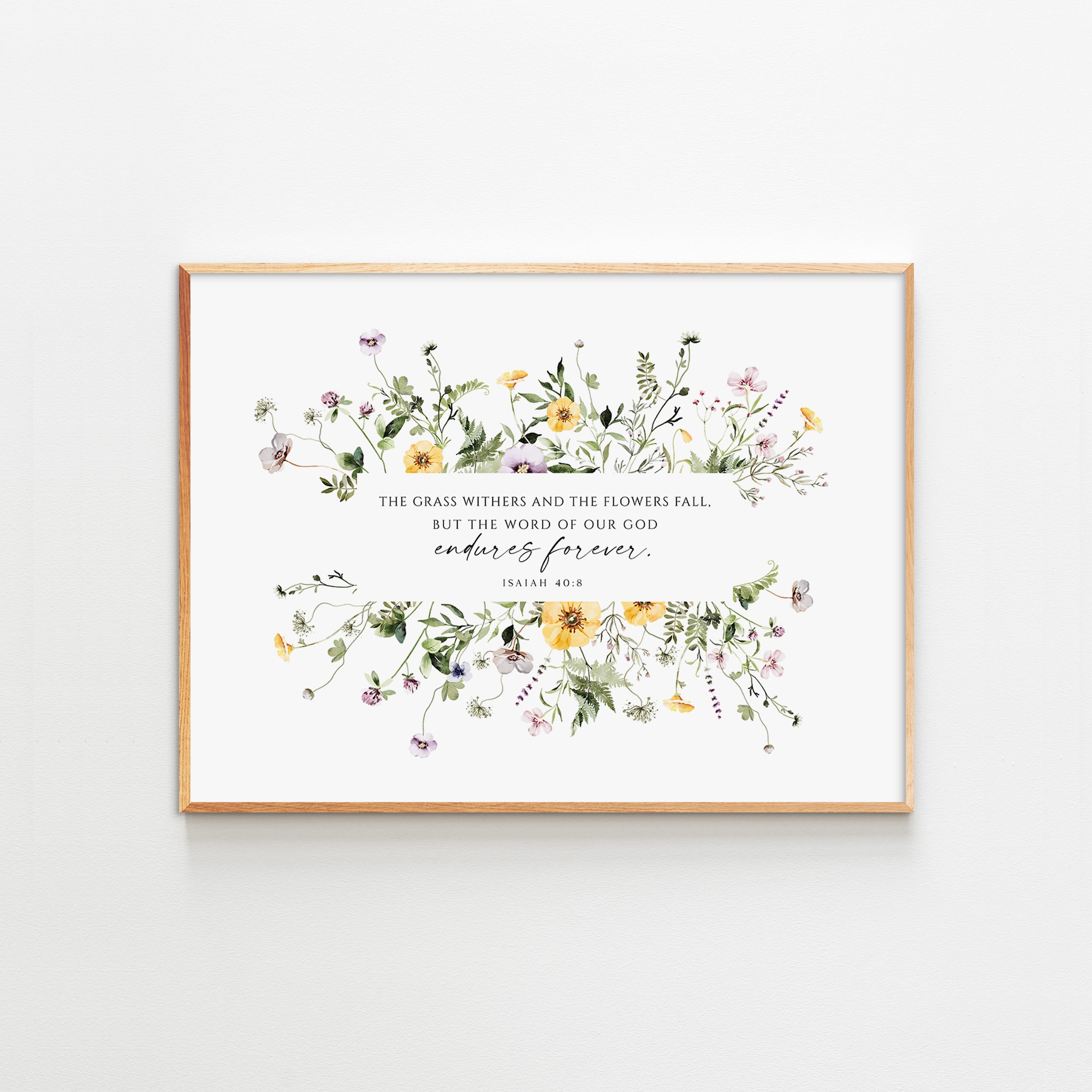 Isaiah 40:8 Wildflower Bible Verse Art, Christian Wall Decor (digital ...
