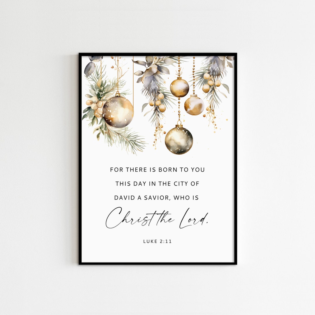 Luke 2:11, Christmas Bible Verse Art, Holiday Home Decor, Christmas ...