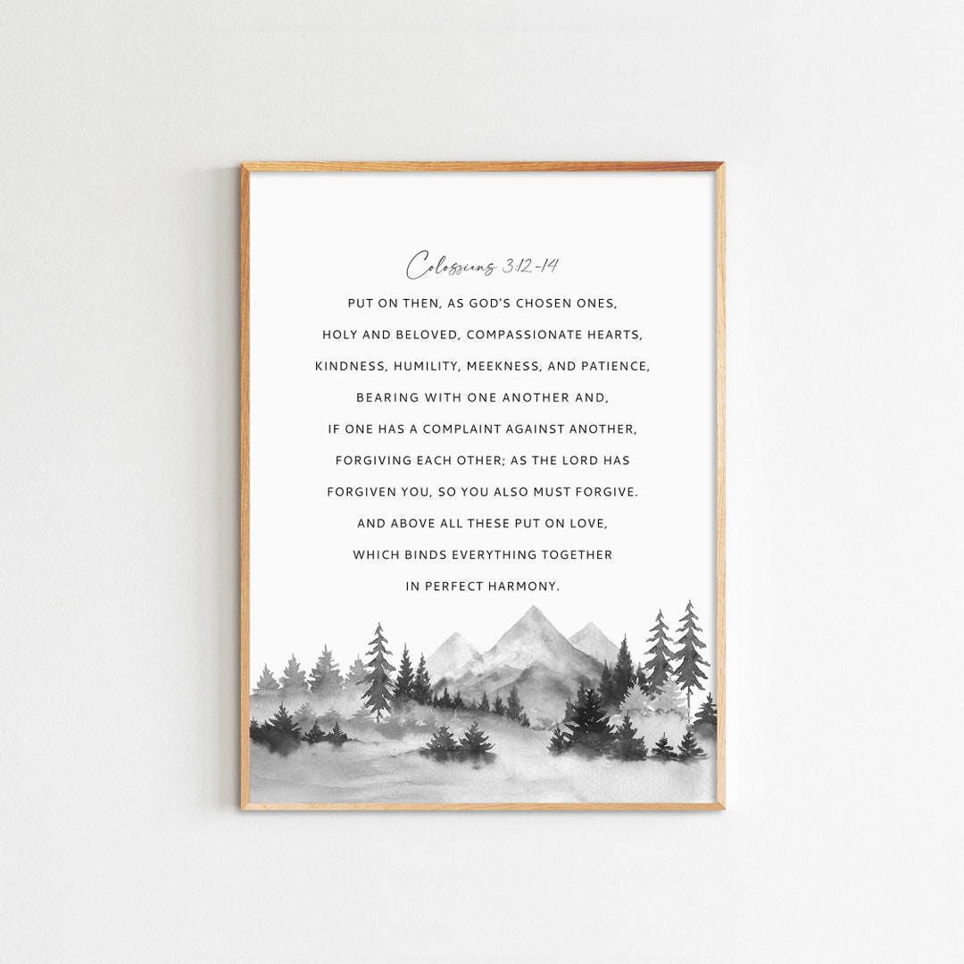 Colossians 3:12-14, Bible Verse Wall Art, Christian Home Decor ...