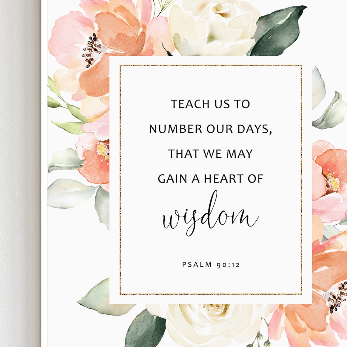 Psalm 90:12 Teach Us to Number Our Days Scripture Art Bible - Etsy