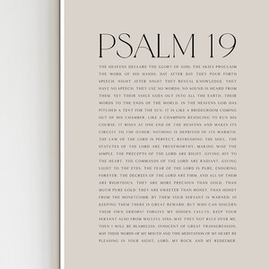 Psalm 19, Bible Verse Wall Art, Printable Scripture, Modern Scripture ...