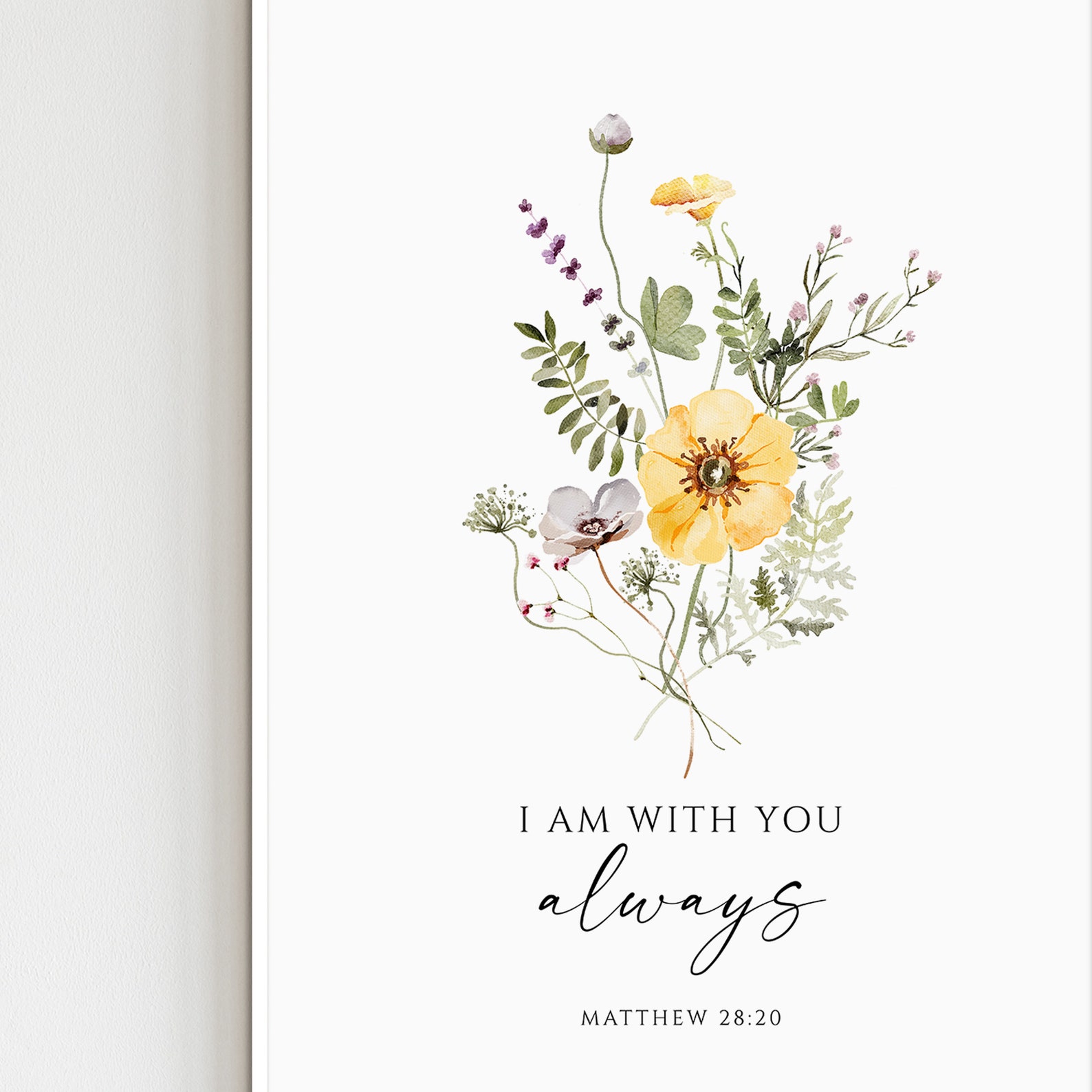 Matthew 28:20 Bible Verse Wall Art Printable Scripture - Etsy