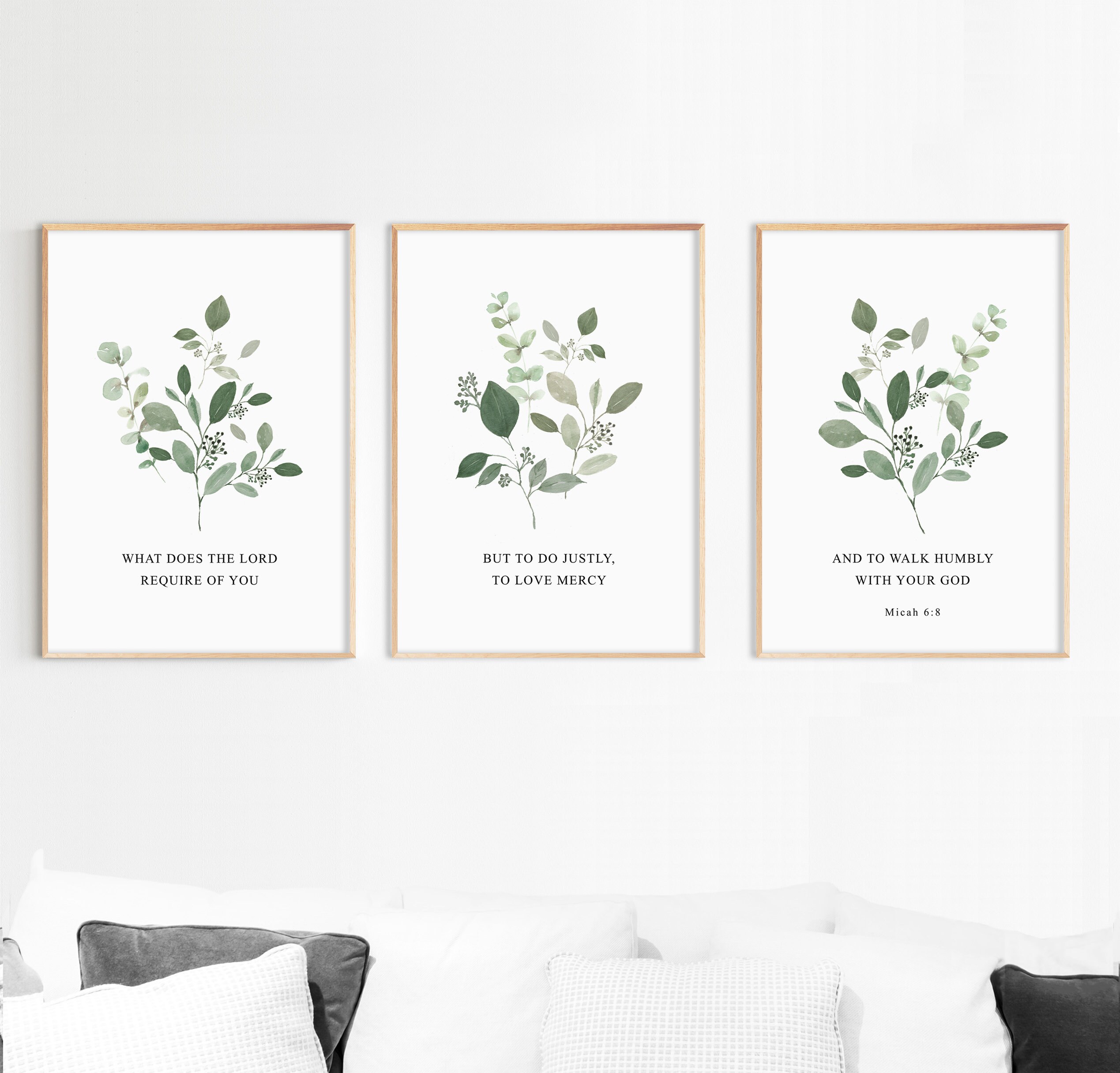 Micah 6:8 Act Justly Love Mercy Walk Humbly Printable Set of 3 | Etsy
