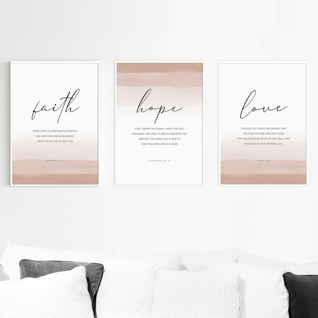 Faith Hope Love, Bible Verse Wall Art, Printable Scripture, Printable ...