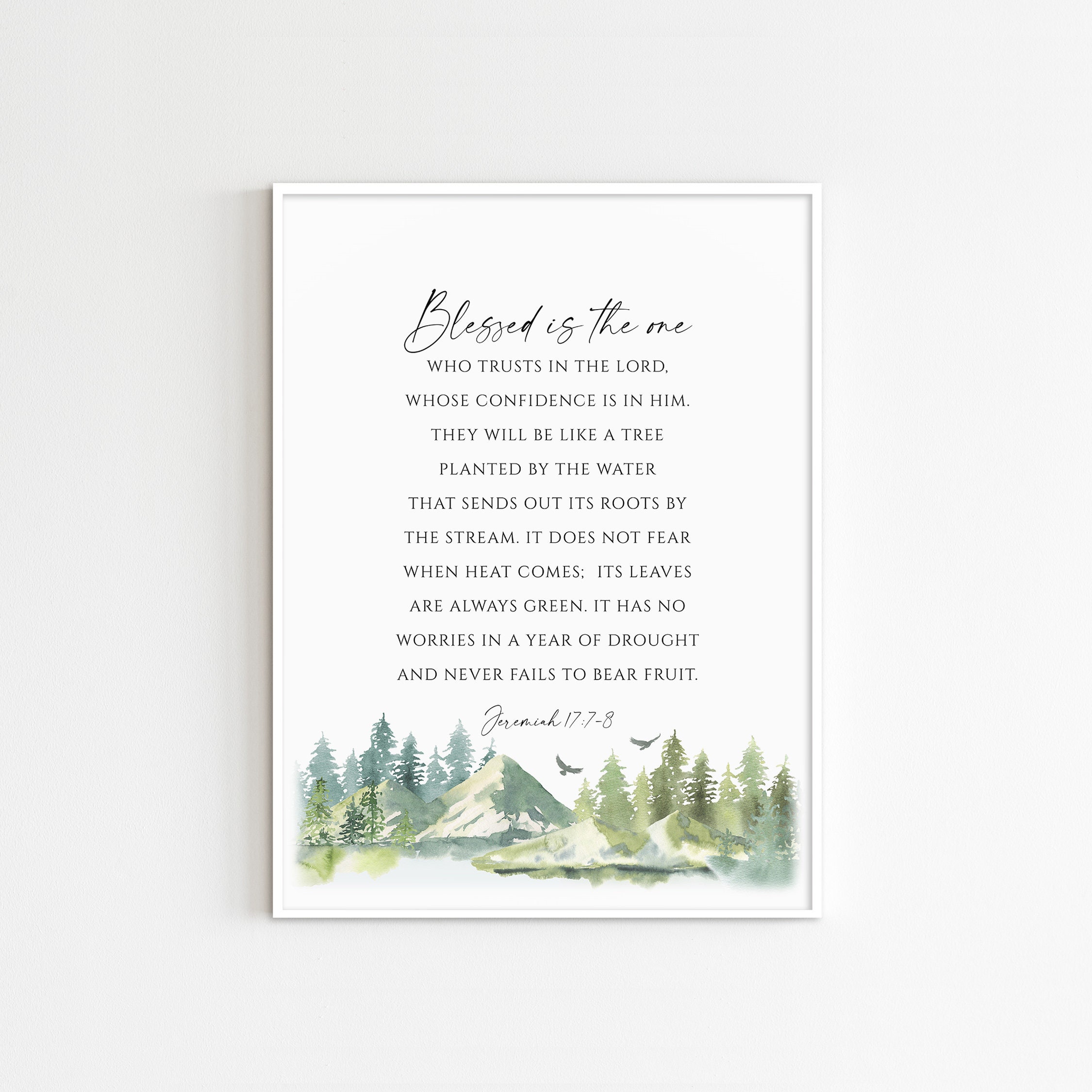 Jeremiah 17:7-8 Blessed is the One Who Trusts Bible Verse - Etsy