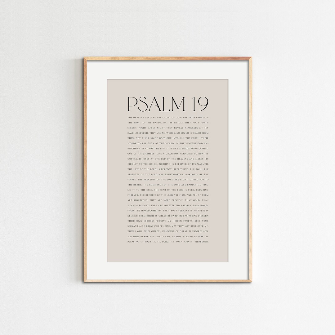 Psalm 19, Bible Verse Wall Art, Printable Scripture, Modern Scripture ...