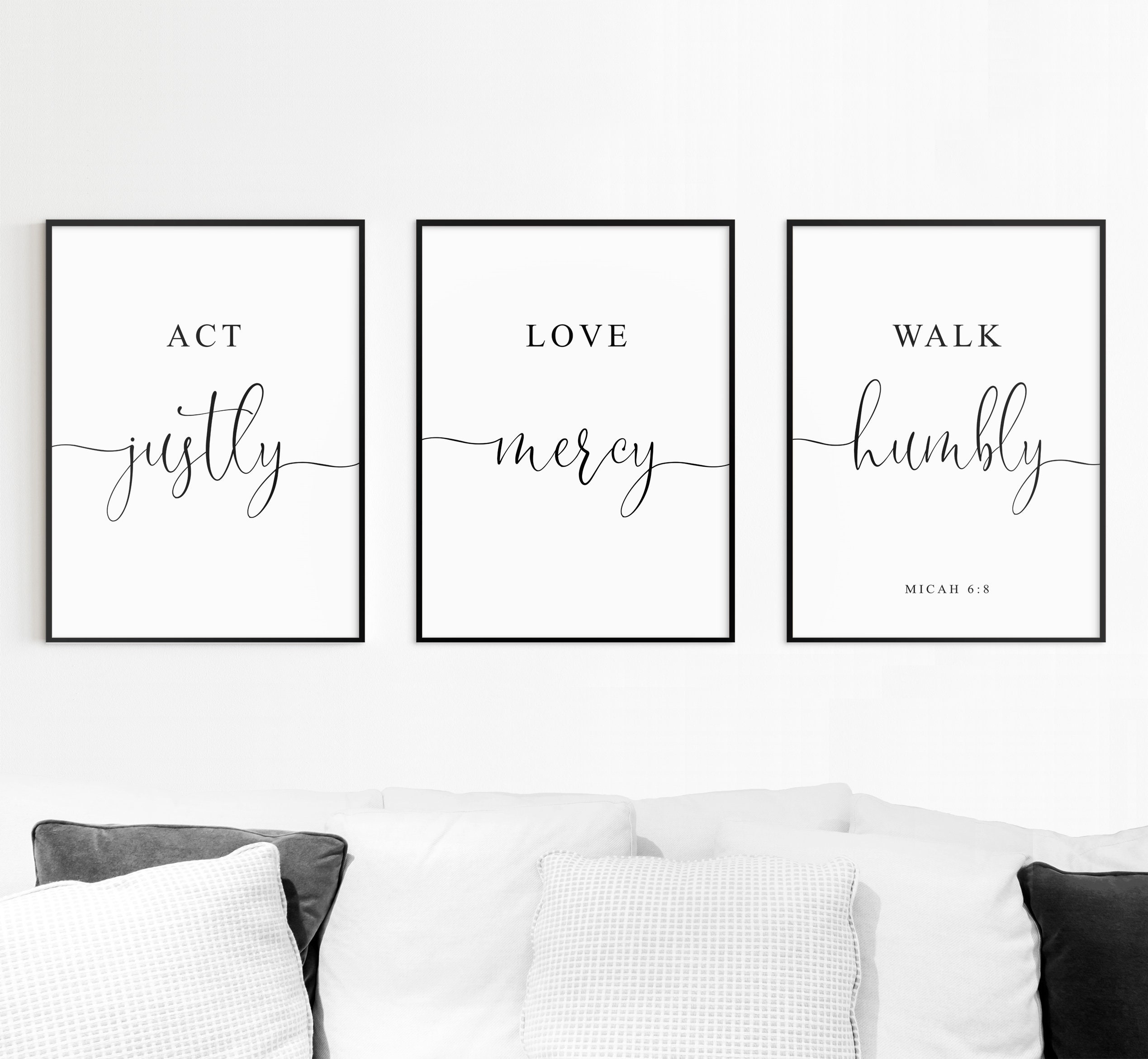 Micah 6:8 Act Justly Love Mercy Walk Humbly Printable Set of 3 | Etsy