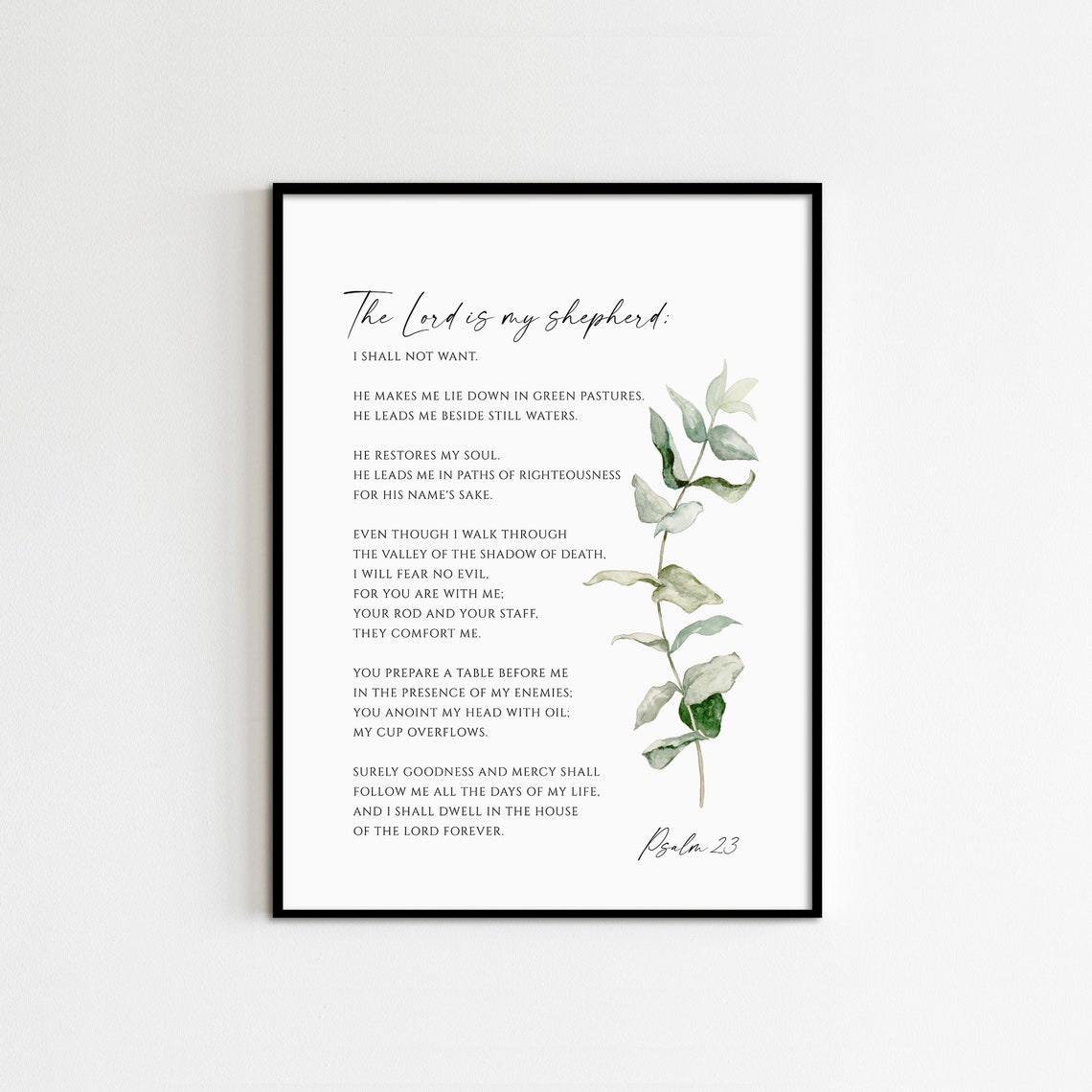The Lord is My Shepherd Psalm 23 Bible Verse Prints Printable - Etsy