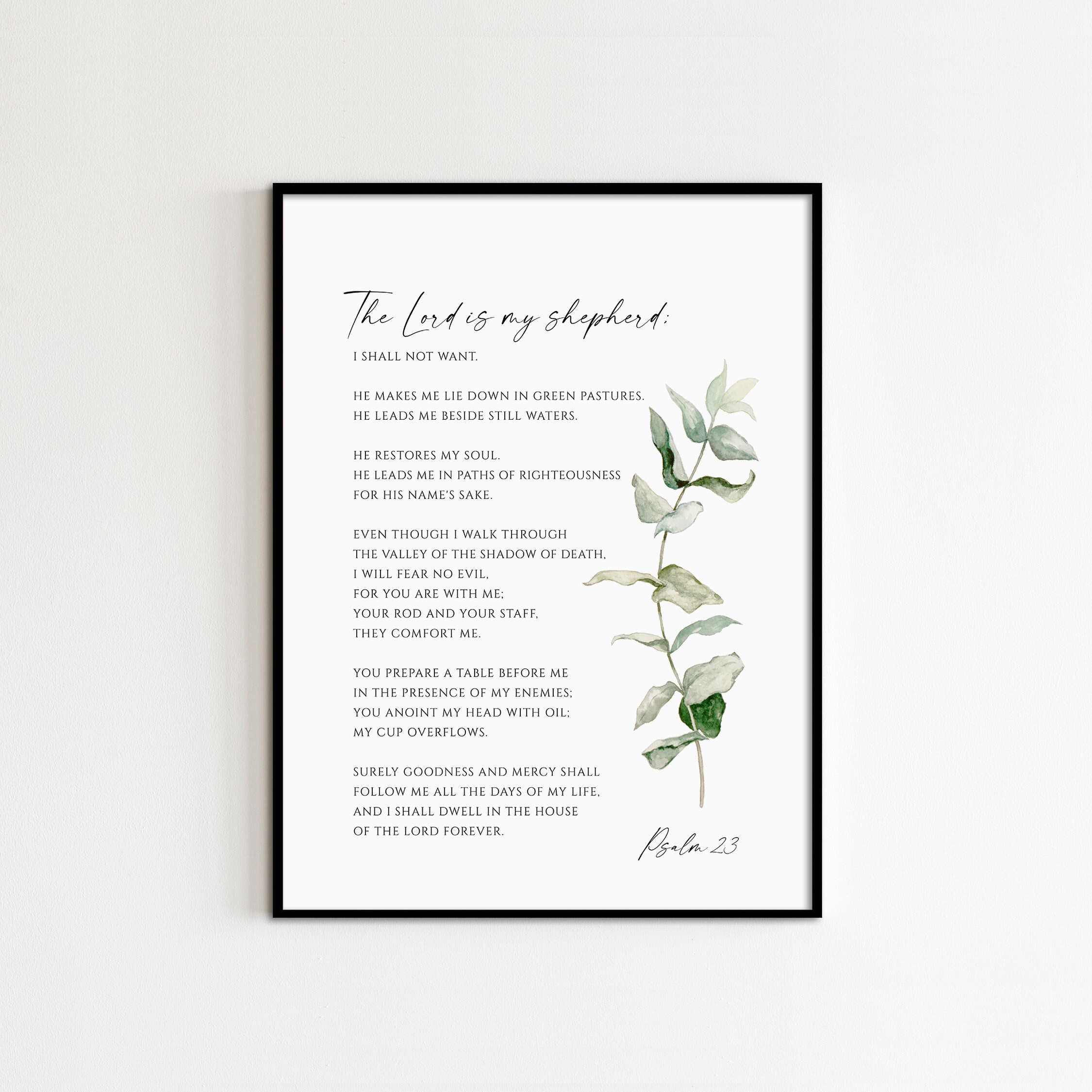 The Lord is My Shepherd Psalm 23 Bible Verse Prints Printable - Etsy