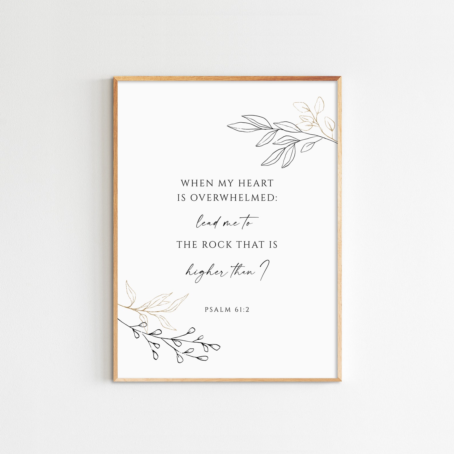 Psalm 61:2 Scripture Print, Minimalist Bible Verse Art (digital ...
