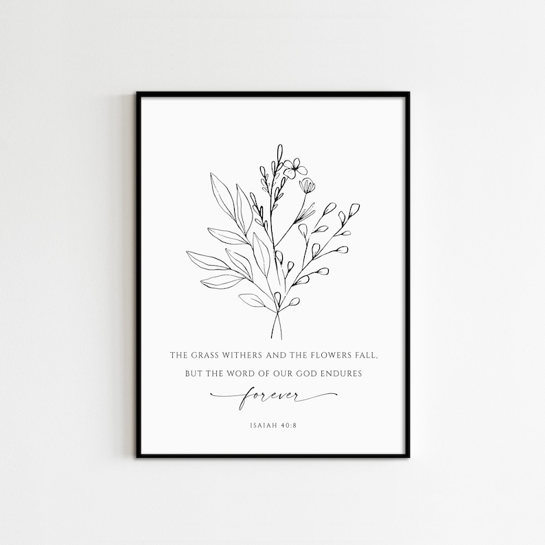 Isaiah 40:8 Bible Verse Wall Art Printable Scripture Christian - Etsy