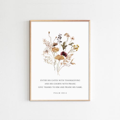 Psalm 9:1 Bible Verse Wall Art Thanksgiving Decor Autumn - Etsy