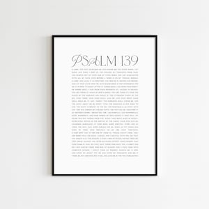 Psalm 139 Bible Verse Print: Minimalist Scripture Wall Art (digital ...