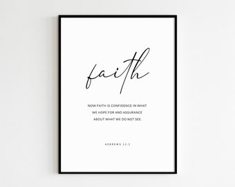 HEBREWS 11:1 Faith Bible Verse Wall Art Printable Scripture | Etsy