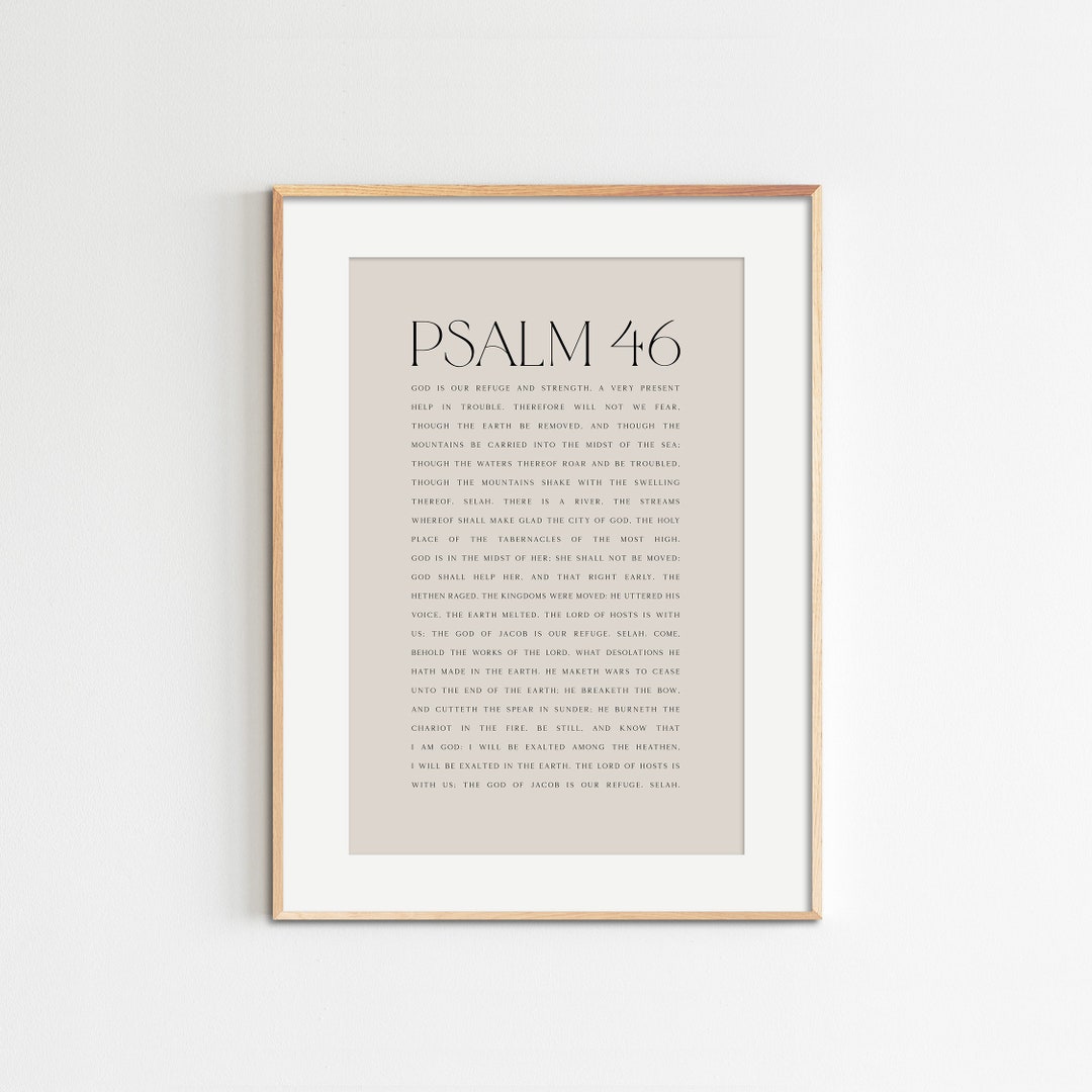 Psalm 46, Bible Verse Wall Art, Printable Scripture, Minimalist Print ...