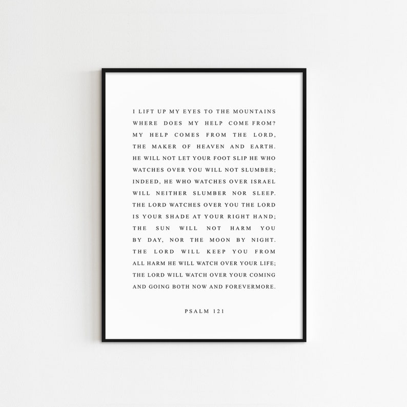 Psalm 121 Bible Verse Wall Art Printable Scripture Botanical - Etsy
