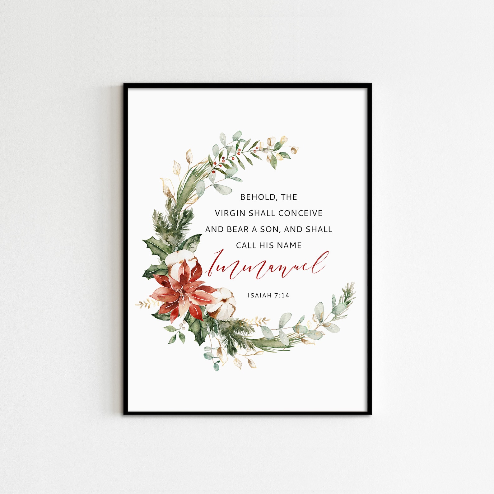 Isaiah 7:14 Printable Christmas Print Christmas Bible Verse - Etsy