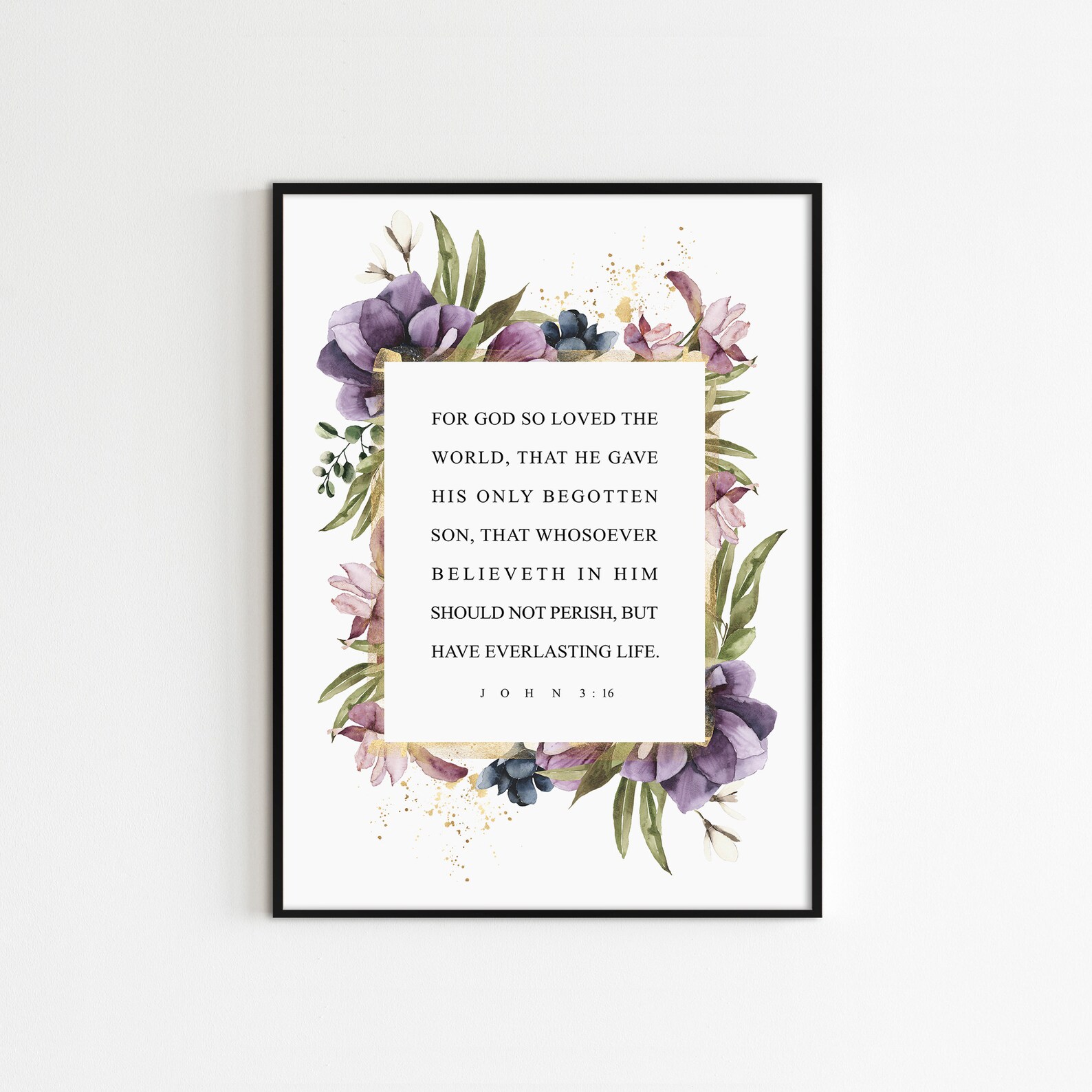 John 3:16 for God so Loved the World Bible Verse Wall Art | Etsy