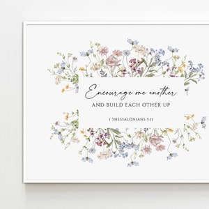 Encourage One Another 1 Thessalonians 5:11 Bible Verse Wall Art ...