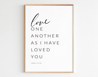 John 13:34 ..love One Another.. Bible Verse Wall - Etsy