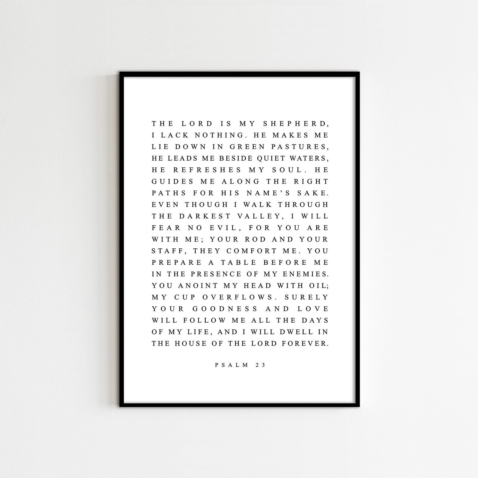 Psalm 23 the Lord is My Shepherd Bible Verse Wall Art | Etsy