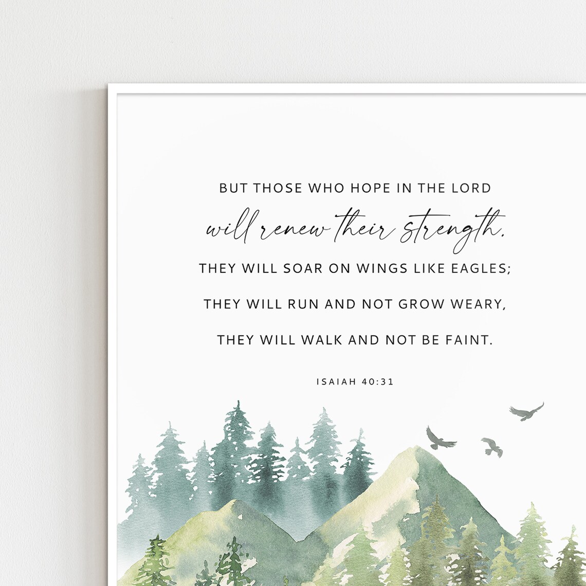 Strength ISAIAH 40:31 Printable Watercolor Mountains Scripture - Etsy