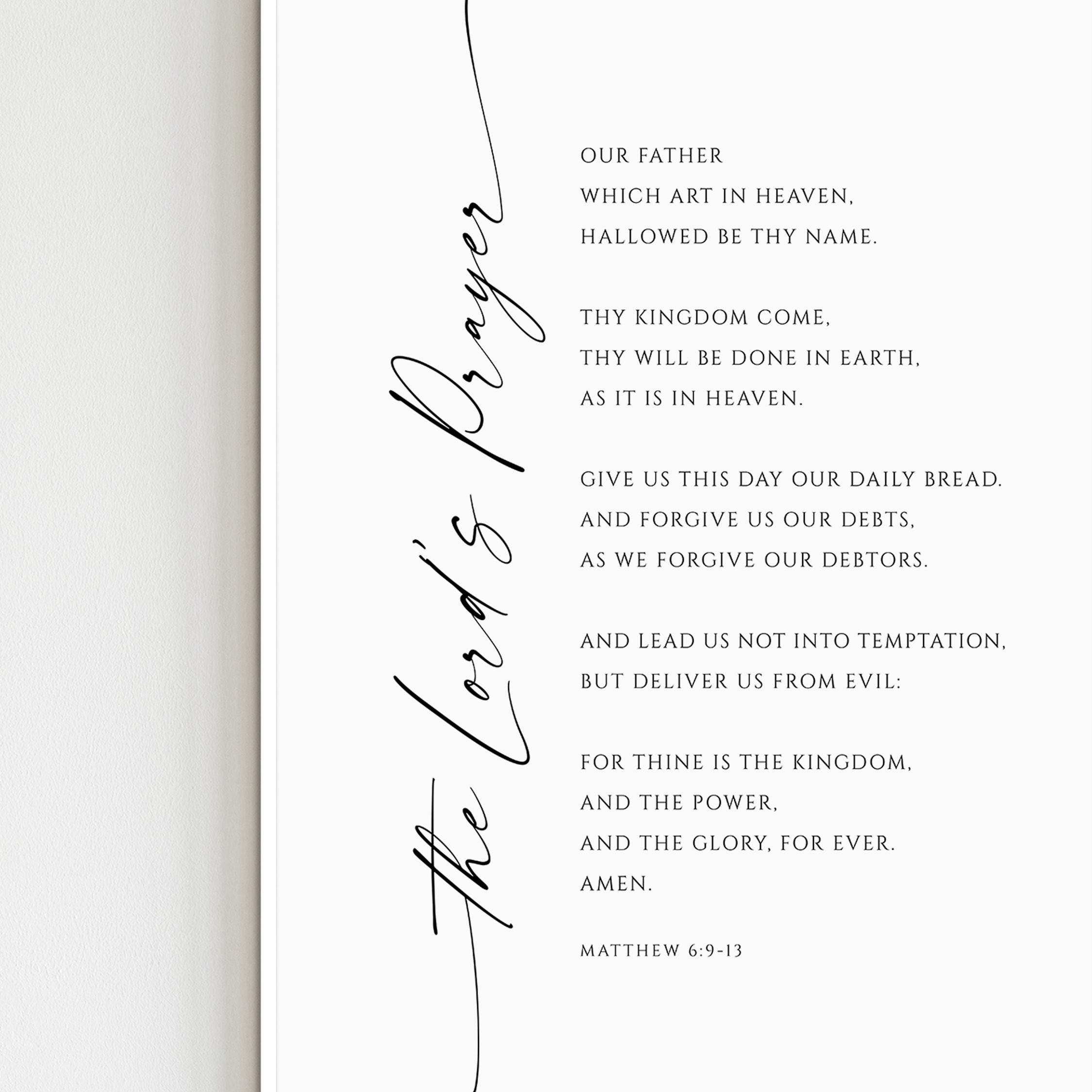 The Lord's Prayer the 10 Commandments Wall Art Set of 2 Scripture ...