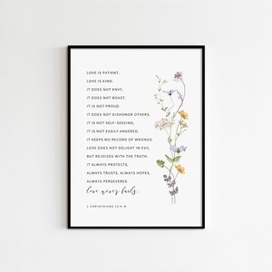 1 Corinthians 13:4-8, Love is Patient Love is Kind Love Never Fails ...