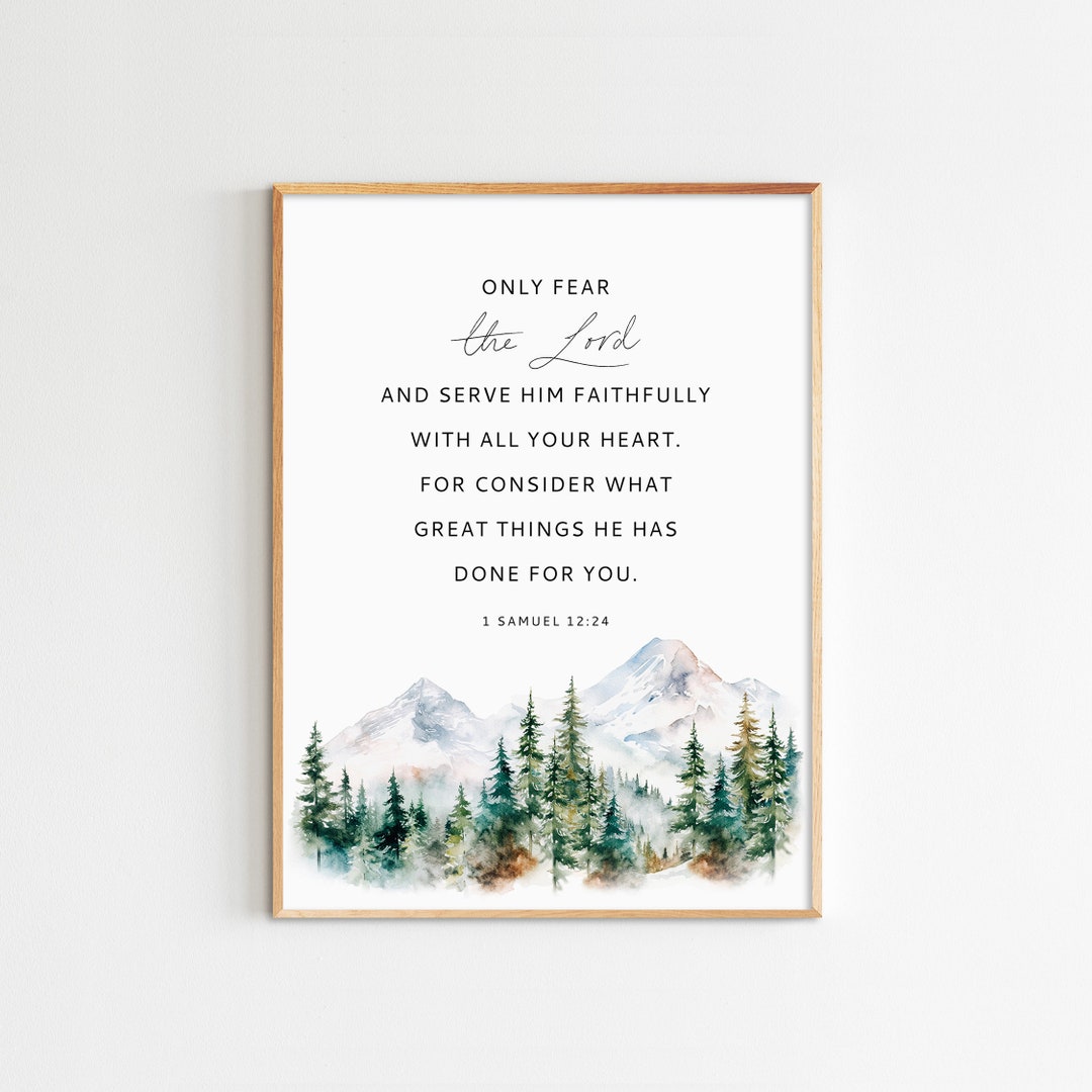 1 Samuel 12:24 Bible Verse Print, Christian Home Decor (digital ...