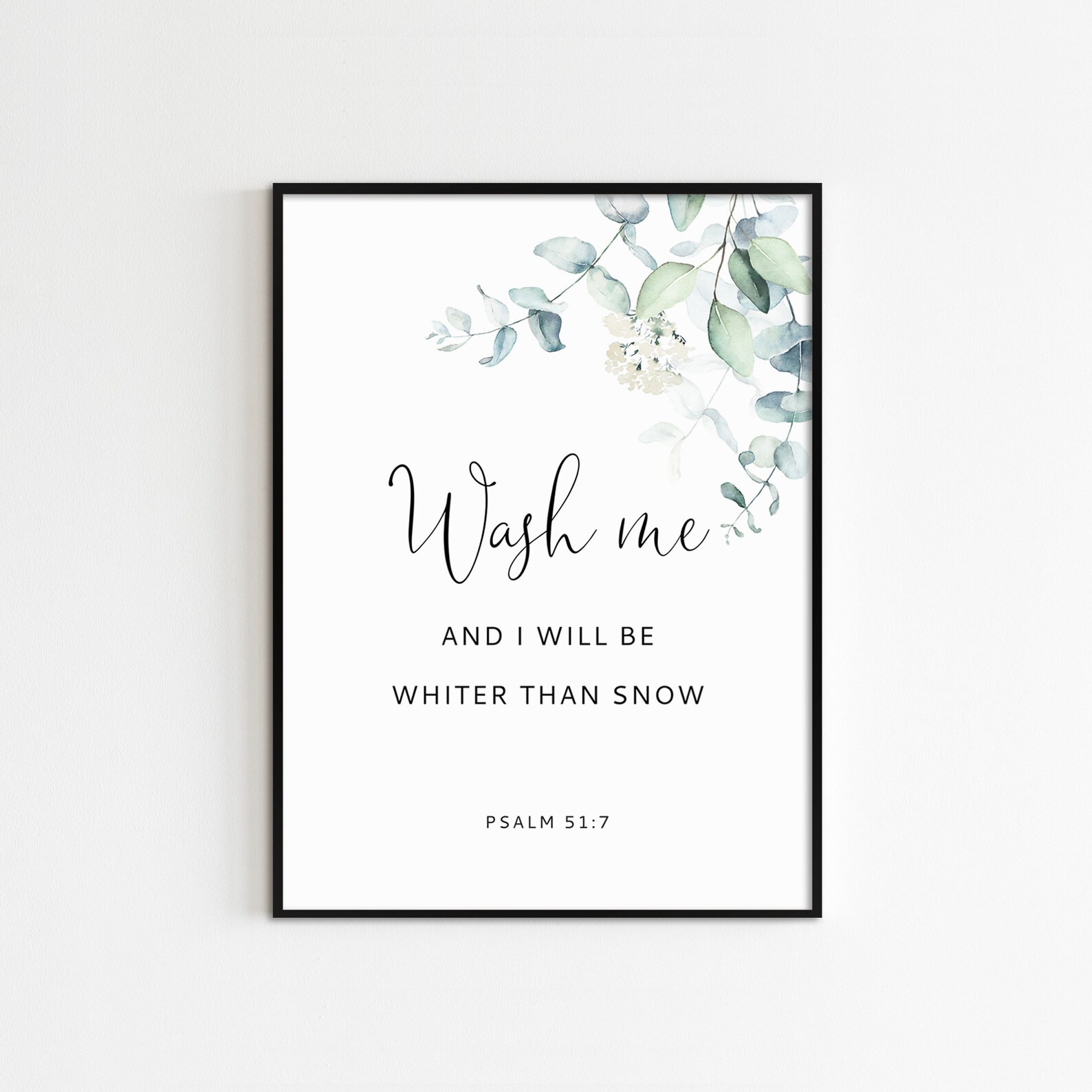 Psalm 51:7 Bible Verse Wall Art Laundry Room Sign Bathroom - Etsy