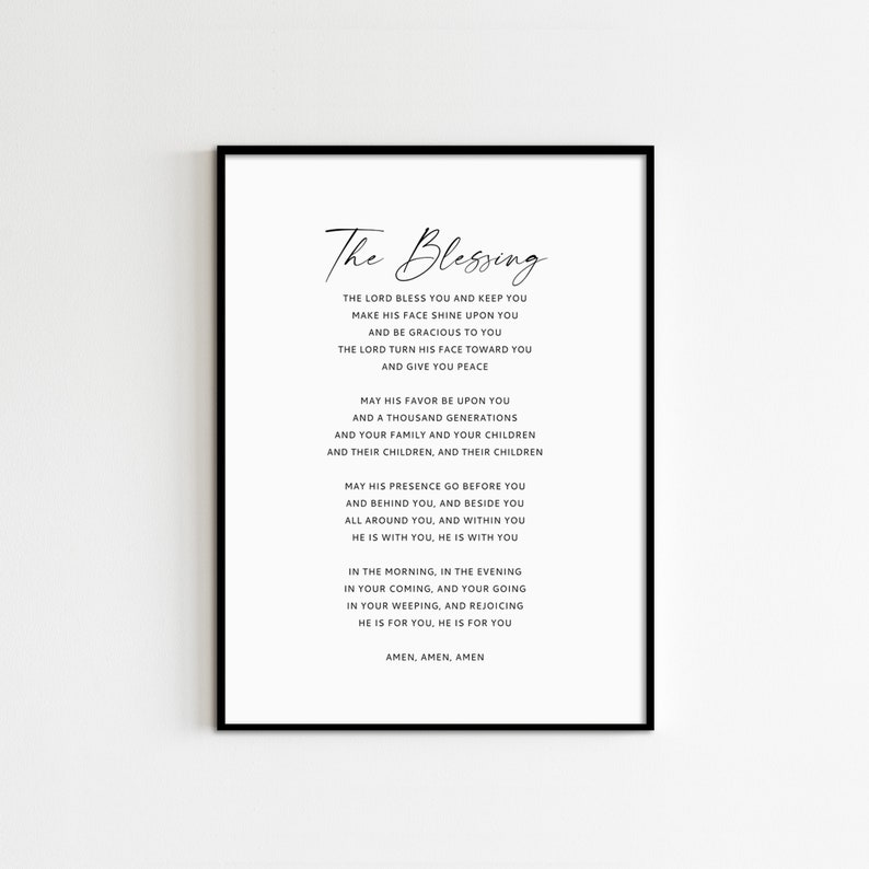 The Blessing Lyrics Print Set: Christian Home Decor (digital Download ...