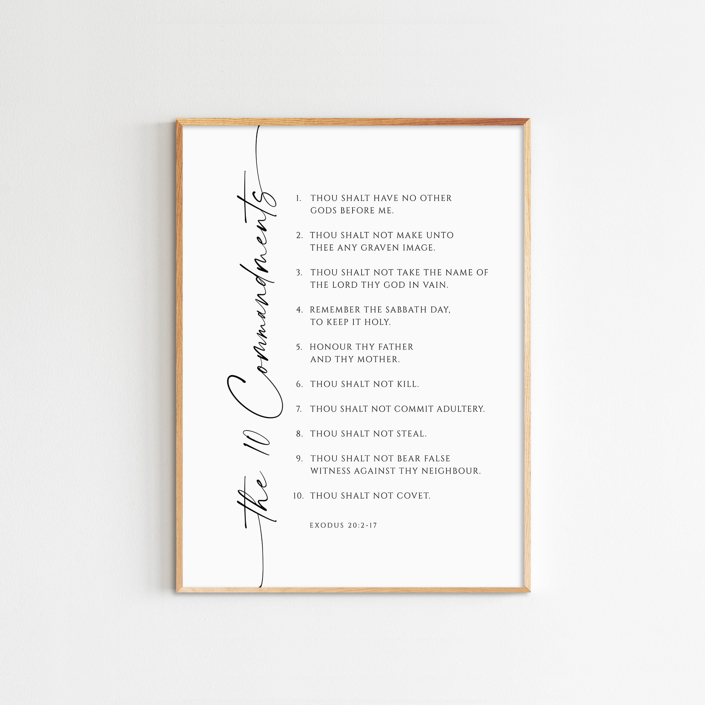 The Lord's Prayer the 10 Commandments Wall Art Set of 2 - Etsy