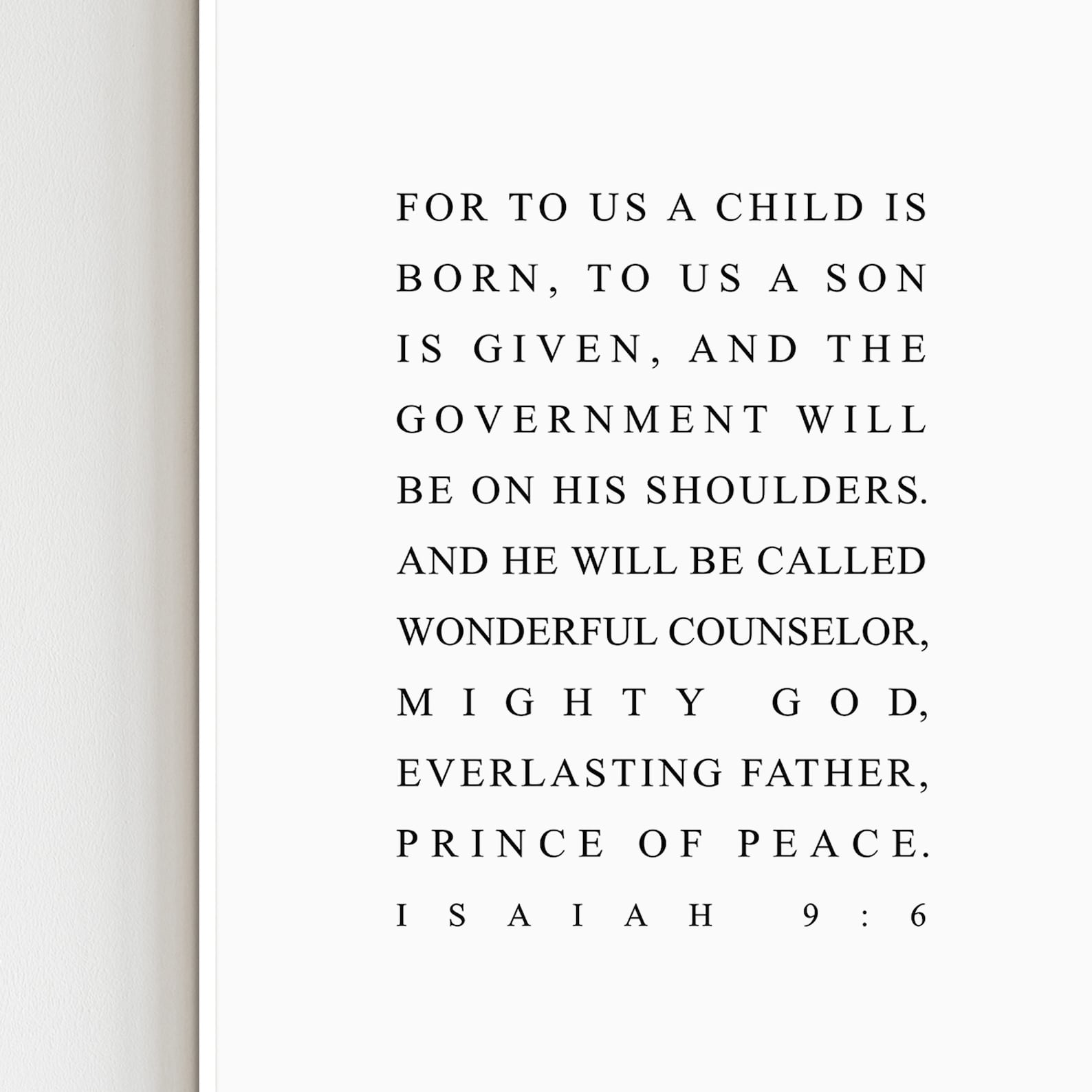 Isaiah 9:6 for Unto Us a Child is Born Christmas Printable - Etsy