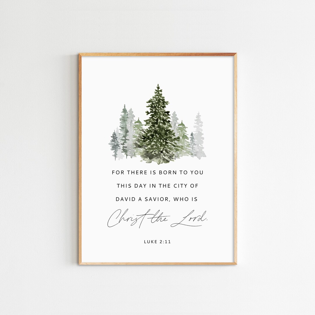 Luke 2:11, Christmas Bible Verse Art, Holiday Home Decor, Christmas ...