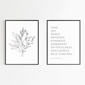 Fruit of the Spirit Wall Art Bible Verse Printable Wall Art Set of 2 ...