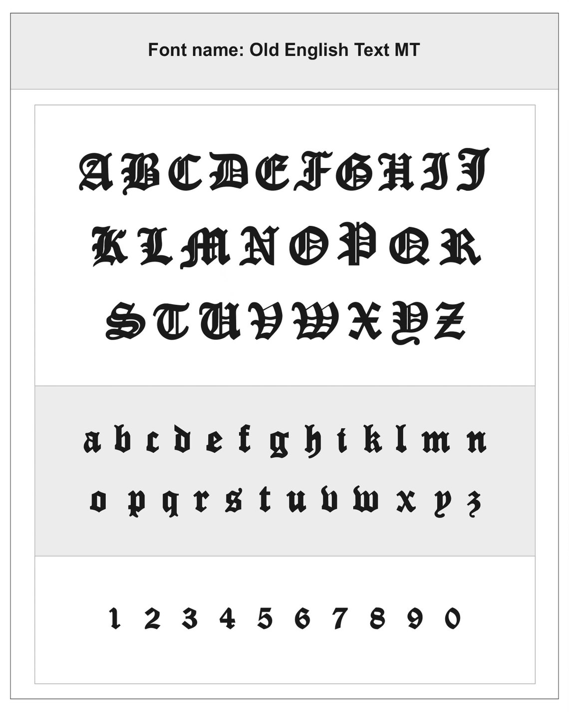 Old English Initial Necklace: 14K Gold or Sterling Silver Gothic ...