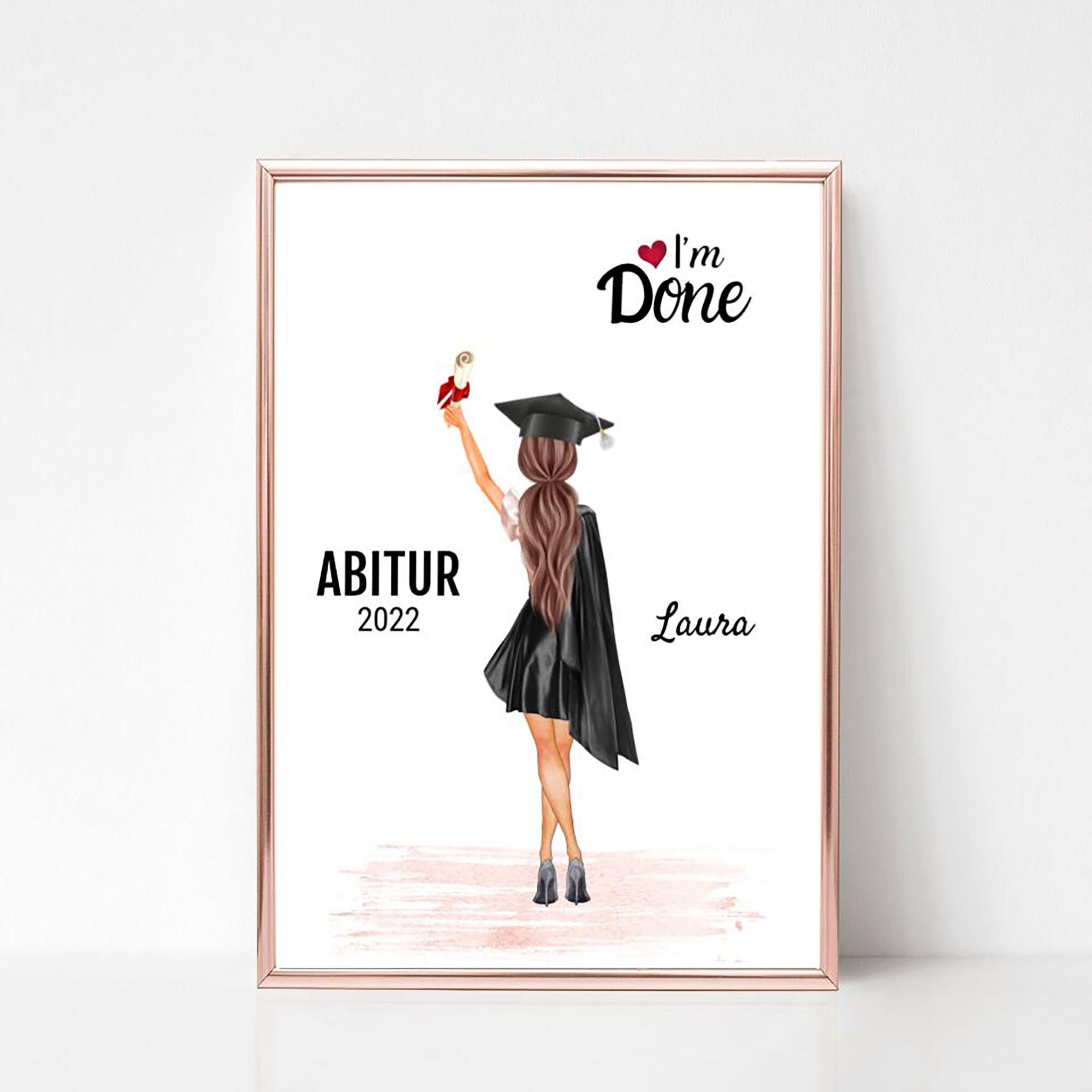 Abitur Graduation Gift 2022 Woman Poster Gift Personalized - Etsy