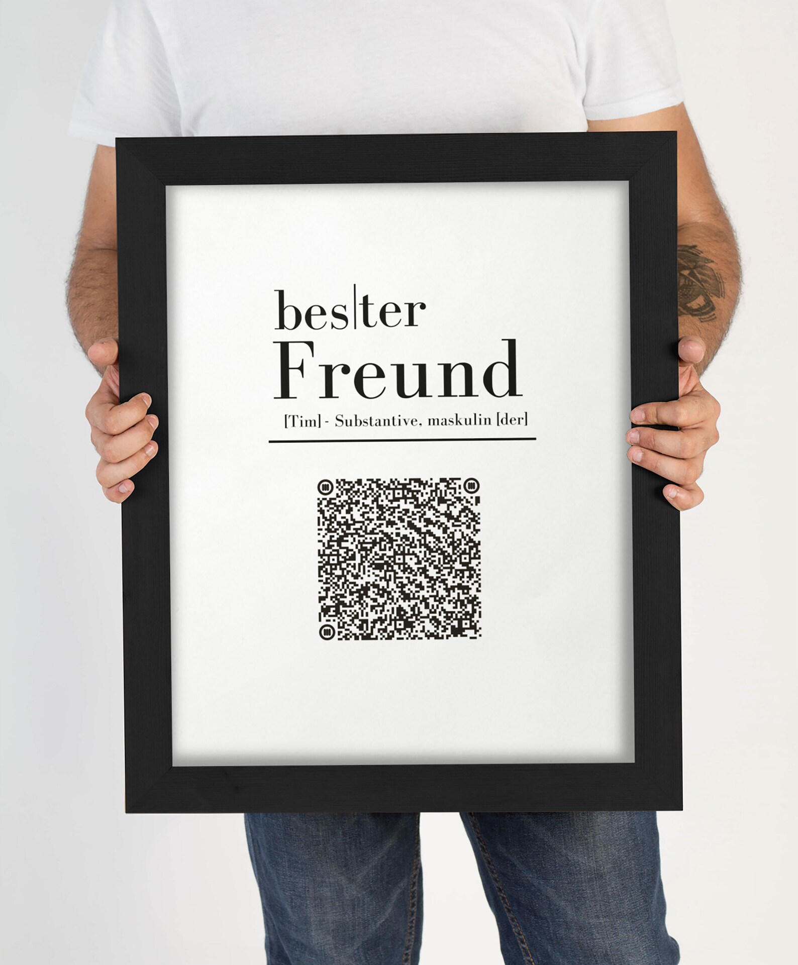 Bester Freund Definition Poster Personalisiert QR Code Text | Etsy
