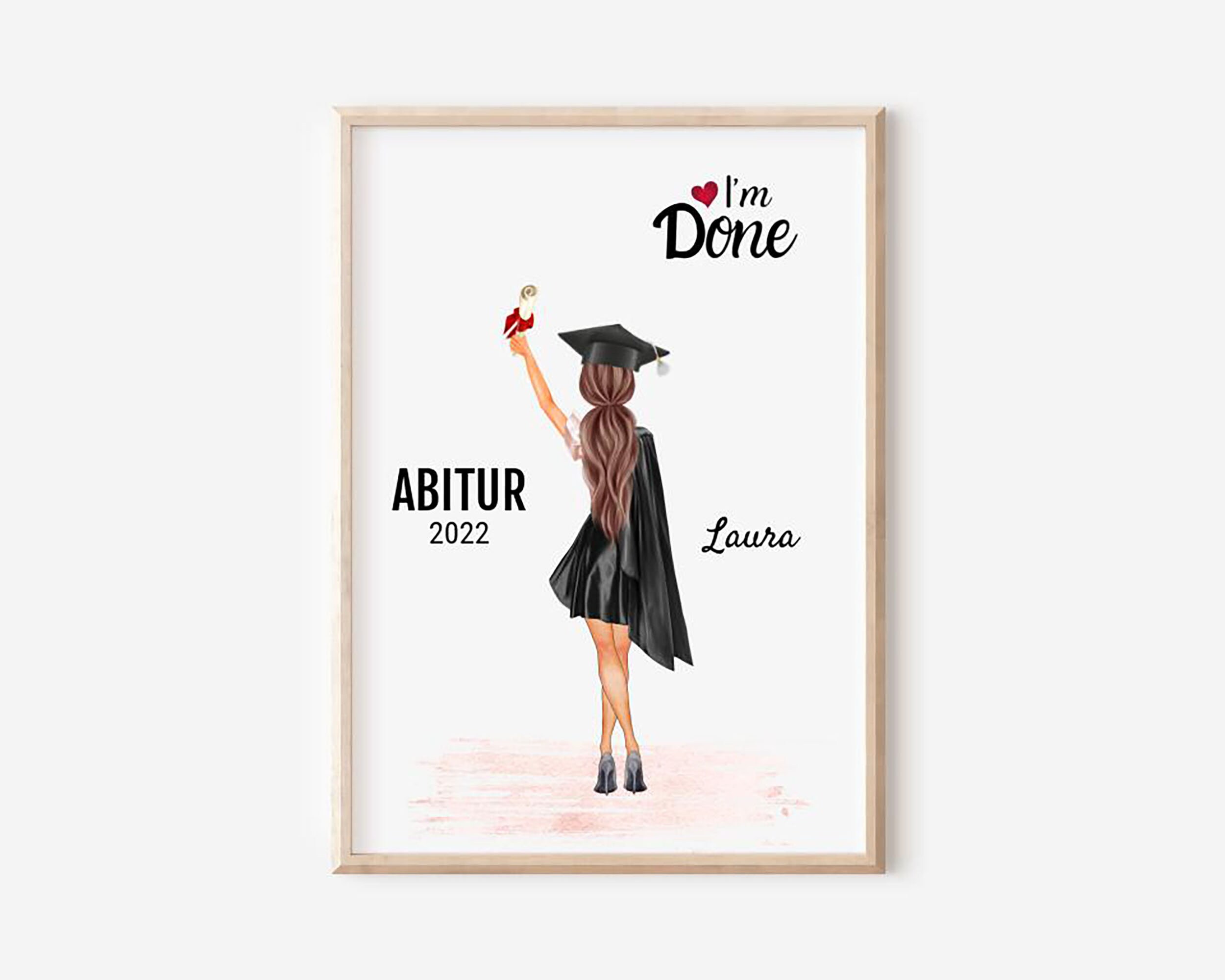 Abitur Graduation Gift 2022 Woman Poster Gift Personalized - Etsy