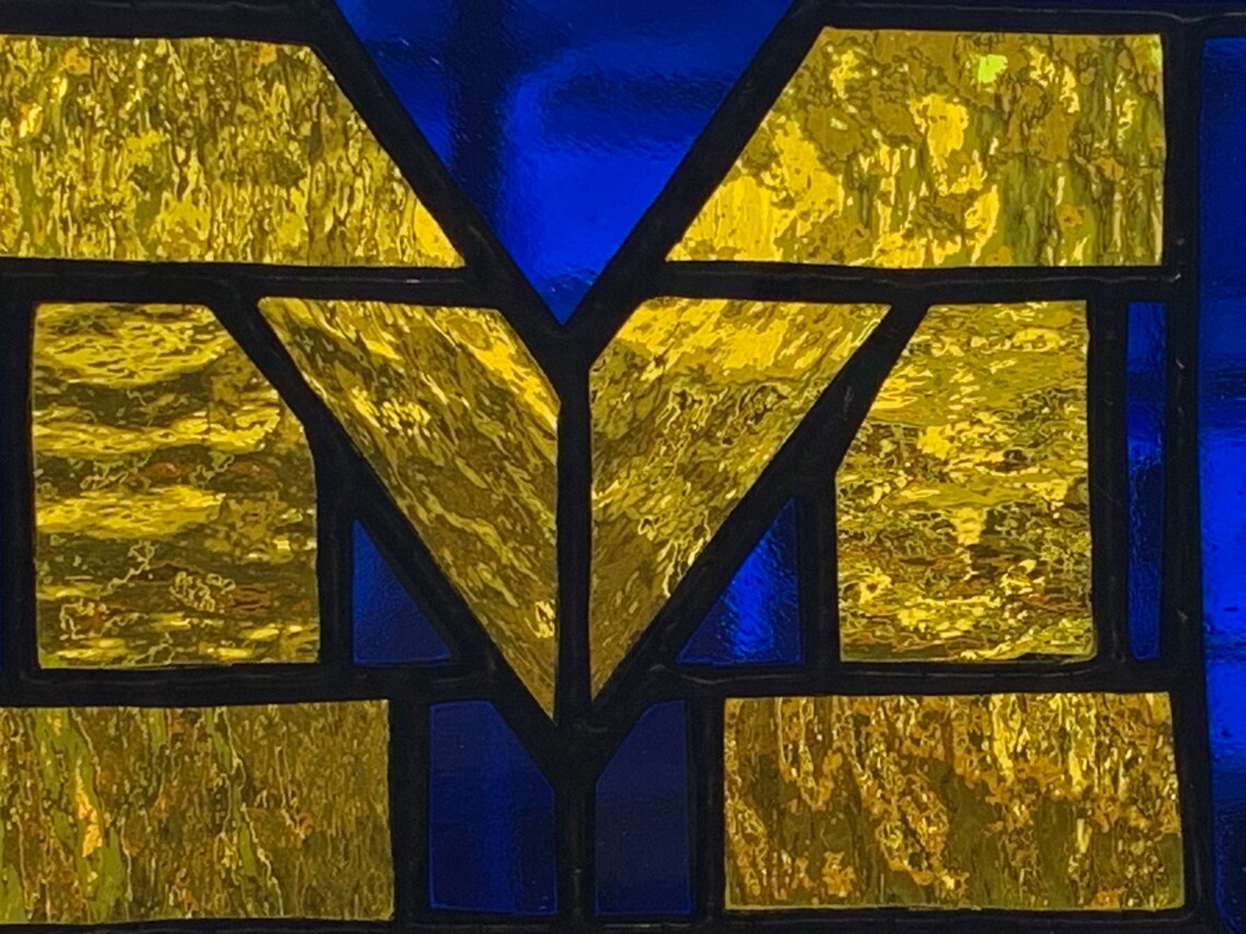 University of Michigan Stained Glass Suncatcher U of M - Etsy