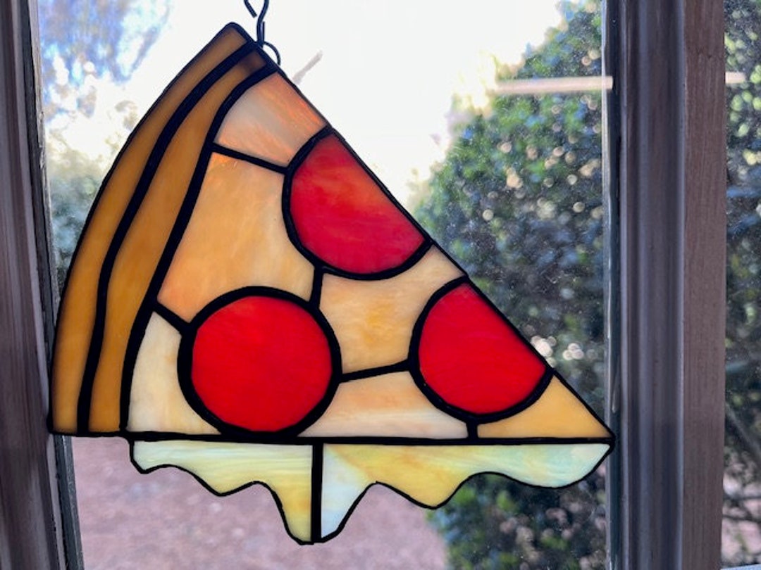 Stained Glass Pizza Suncatcher for Kitchen, Bar, Patio - Etsy