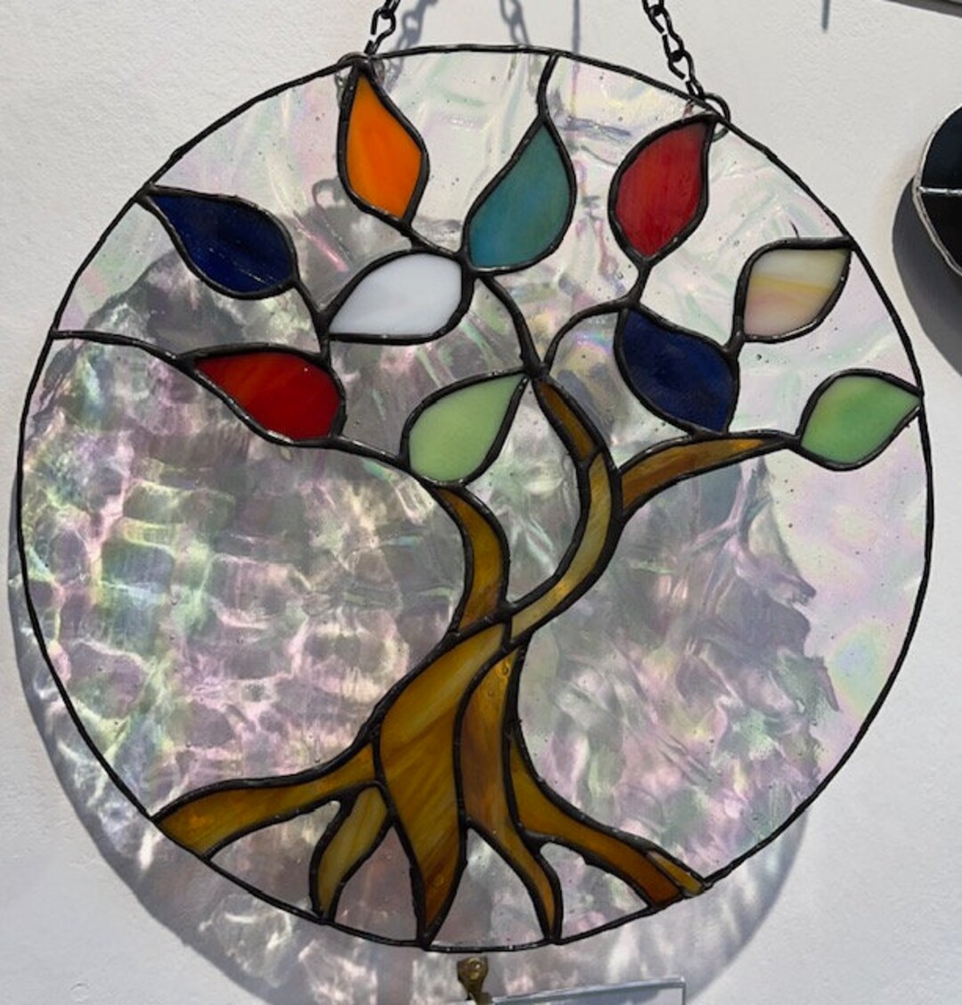 Stained Glass Tree of Life Window Hanging Suncatcher Wedding Mother's ...