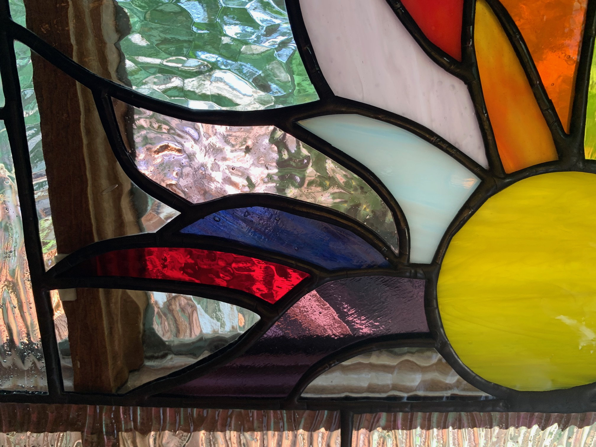 Stained Glass Sunburst Panel Window Hanging Sunset Sunrise - Etsy