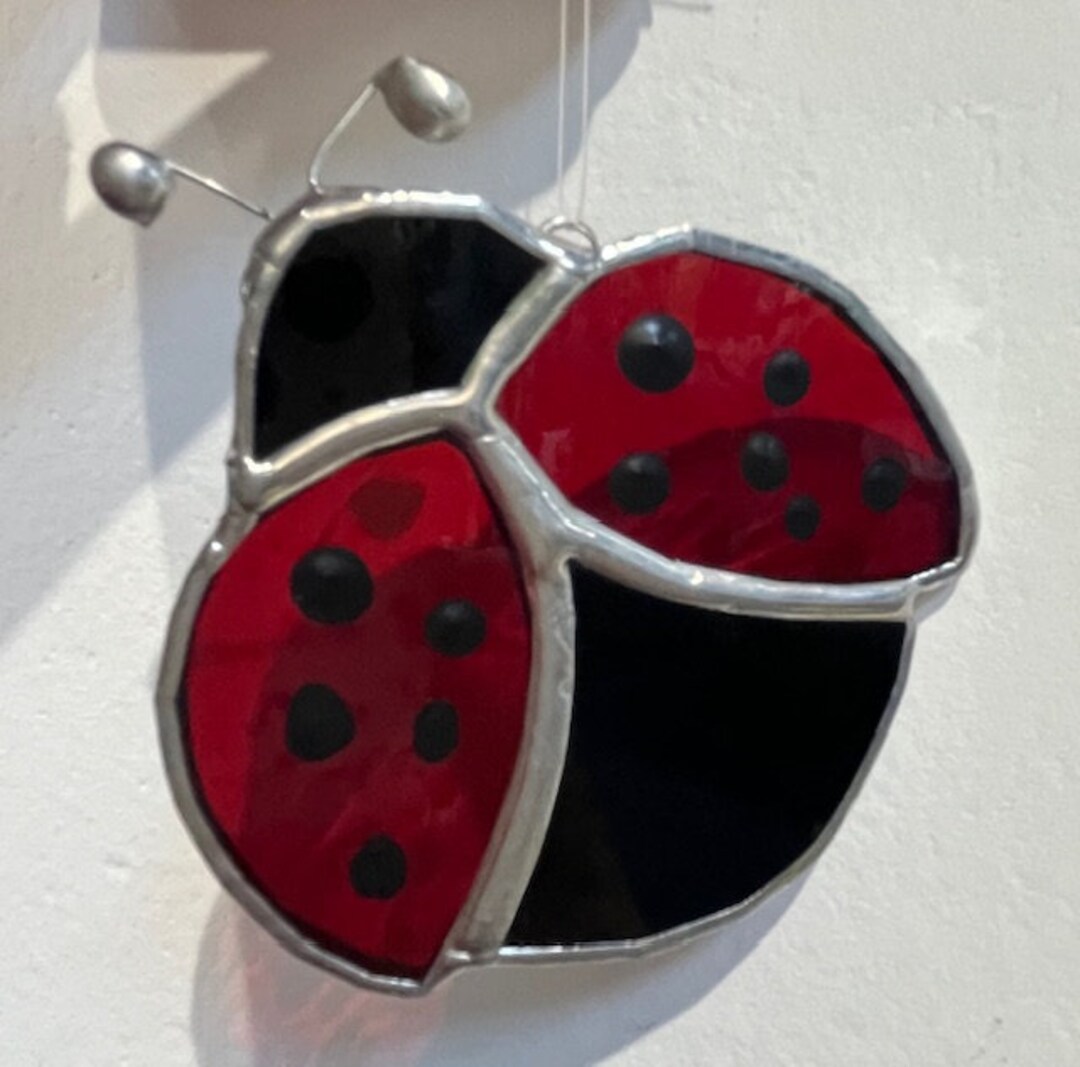 Lady Bug Stained Glass Suncatcher Garden Window Art Hanging - Etsy