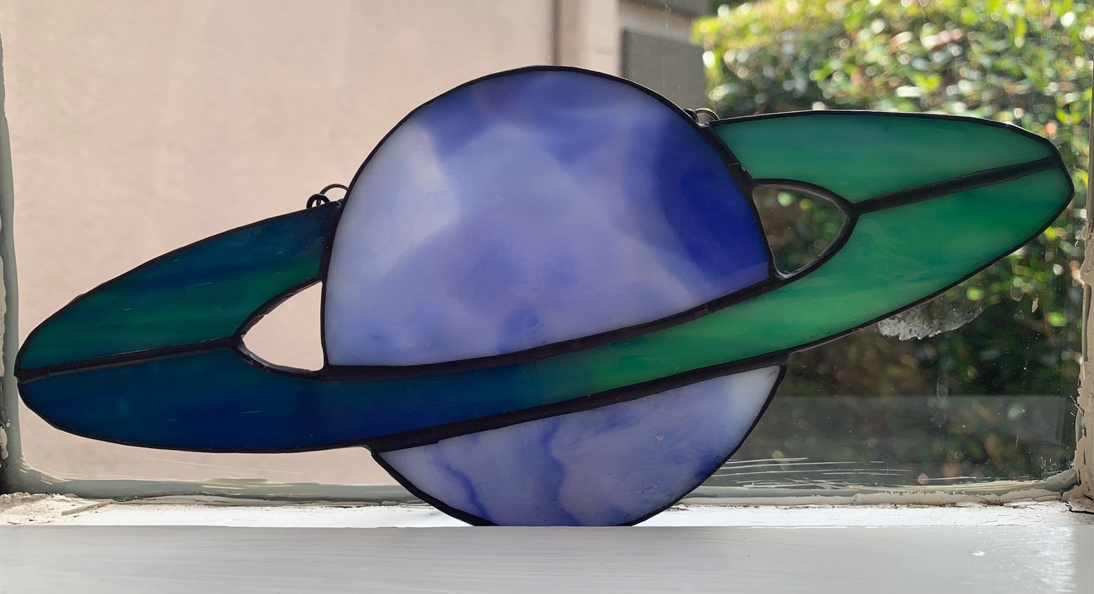 Stained Glass Saturn Suncatcher Art Glass Window Hanging Planet 9 - Etsy