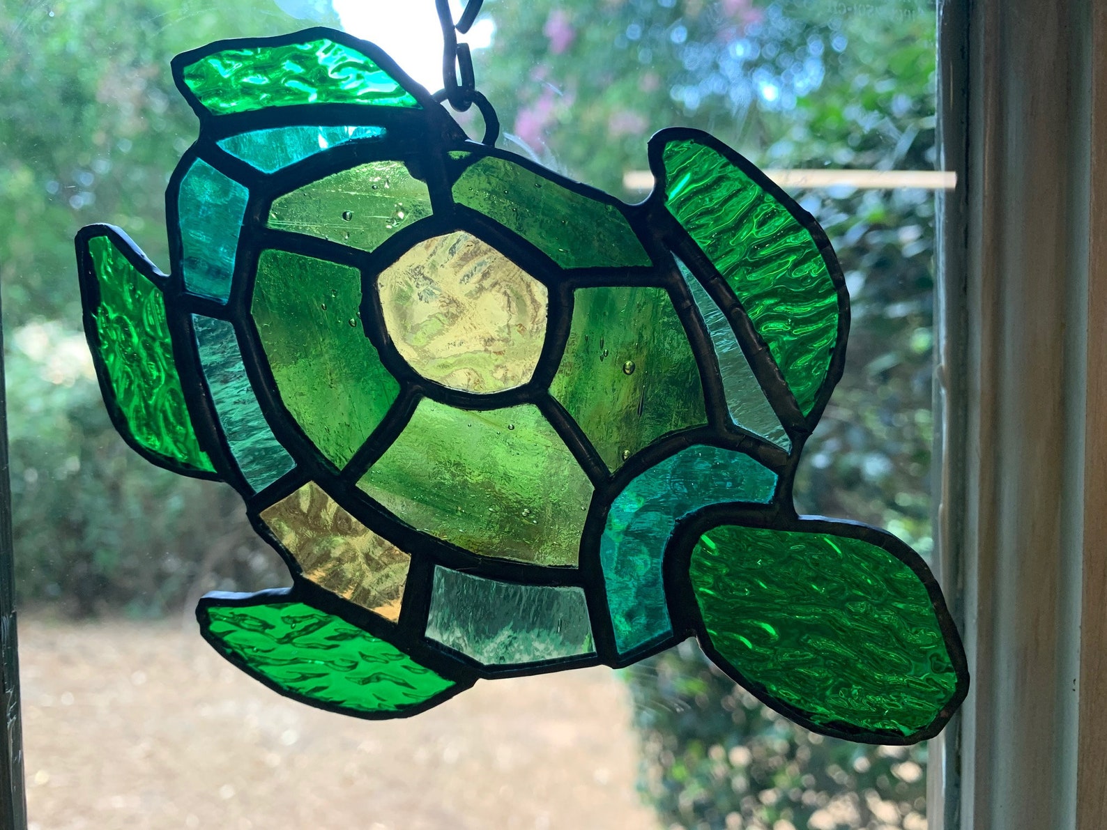 Stained Glass Sea Turtle Glass Suncatcher - Etsy
