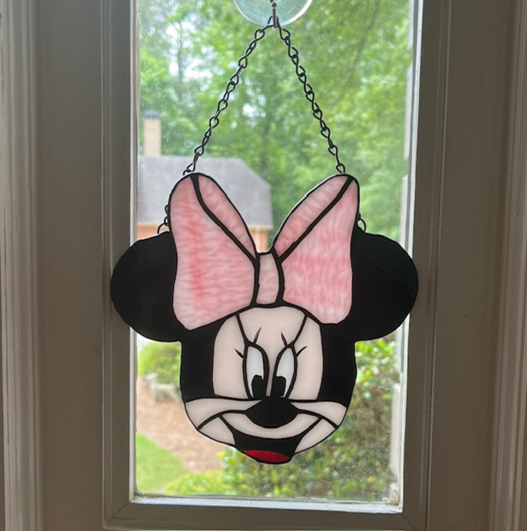 Minnie Mouse Stained Glass Suncatcher Window Hanging Disney - Etsy