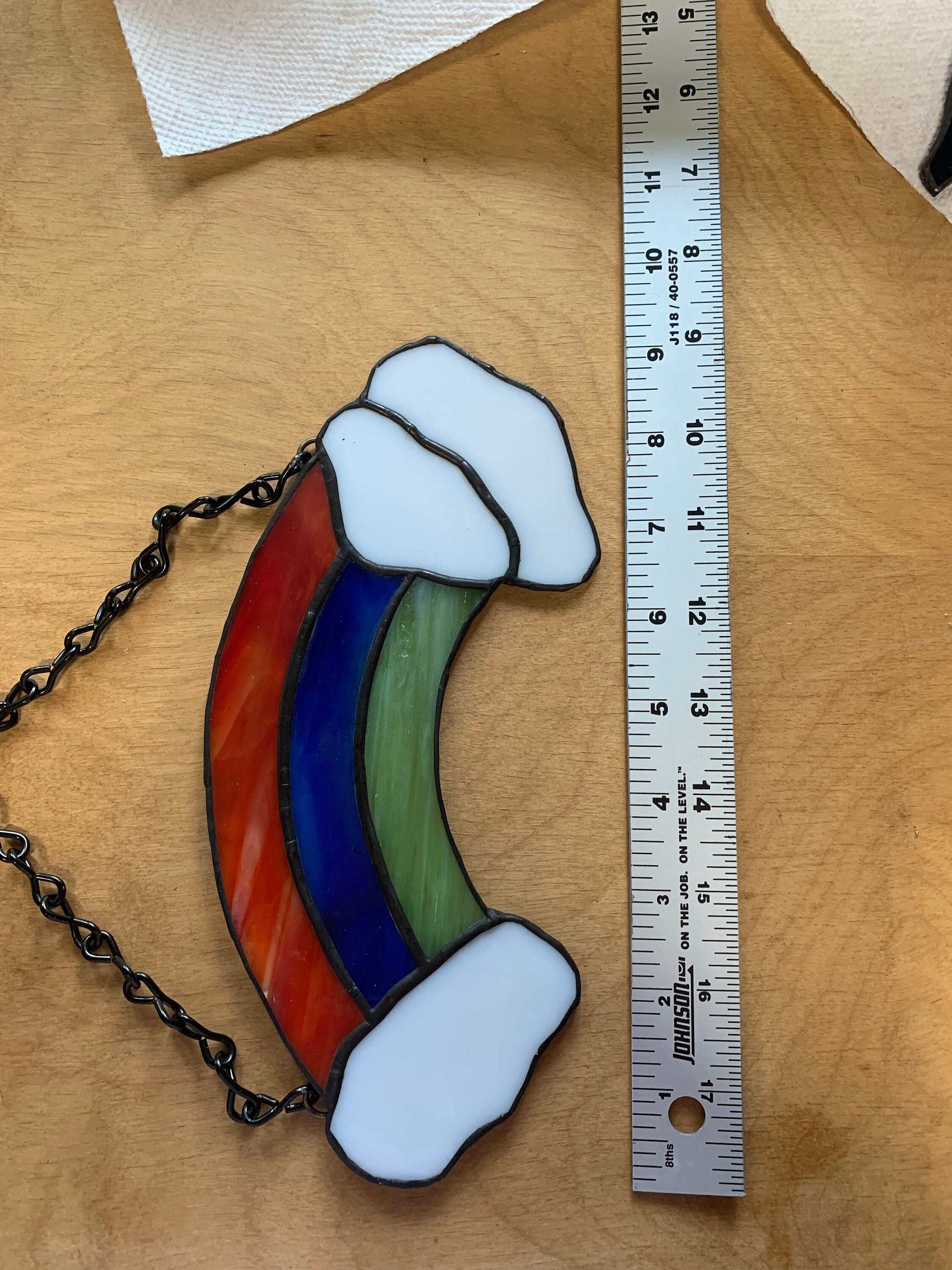 Stained Glass Rainbow Suncatcher With Clouds - Etsy